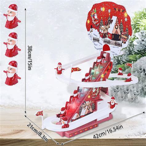 Music Lighted Santa Claus Track Slide Toys Electric Climbing Ladder