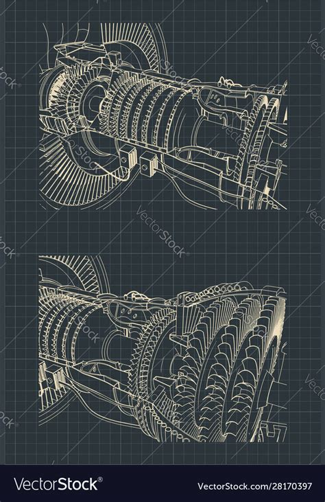 Turbofan Jet Engine Royalty Free Vector Image Vectorstock