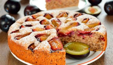 Пирог со сливами от Юлии Высоцкой 3 варианта выпечки Food Plum Cake