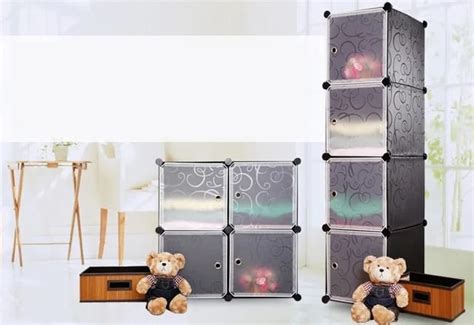 4 Cubes Interlocking Storage Cabinet Black Buy Online At Best Price In Uae Qonooz