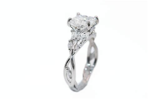 Platinum Princess Cut Lab Diamond Engagement Ring — Form Bespoke Jewellers