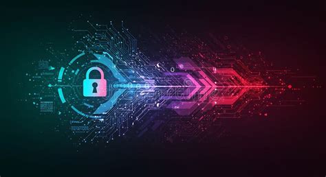 A Digital Illustration Depicting A Cybersecurity Concept Featuring A Stylized Lock Symbol In