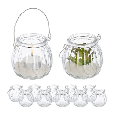 Lot De 12 Photophores En Verre Je Commande Home24