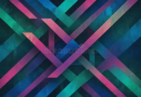 A Vibrant Abstract Background With Intersecting Geometric Shapes Stock Illustration