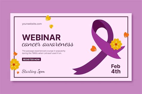 Free Vector World Cancer Day Awareness Webinar Template