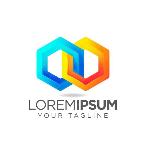 육각형 로고 프리미엄 벡터