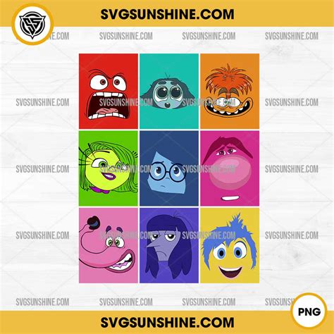 Inside Out 2 Faces Png Anger Joy Ennui Envy Anxiety Sadness