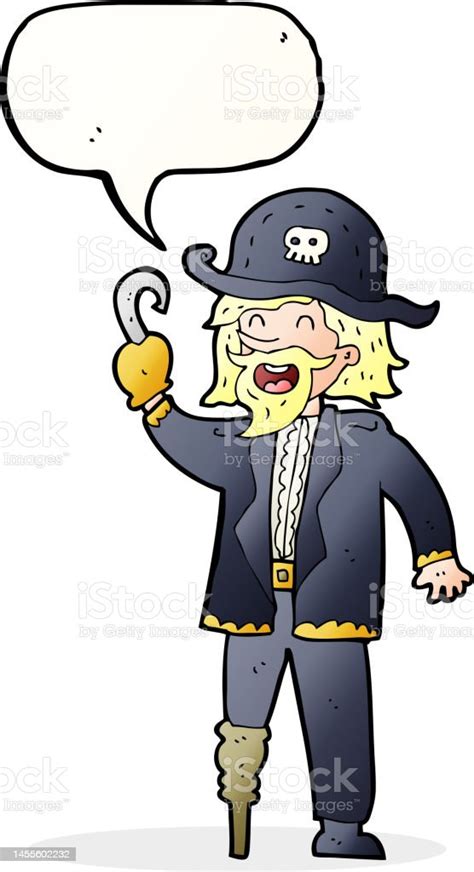 Cartoon Pirate Captain With Speech Bubble Stock Illustration Download