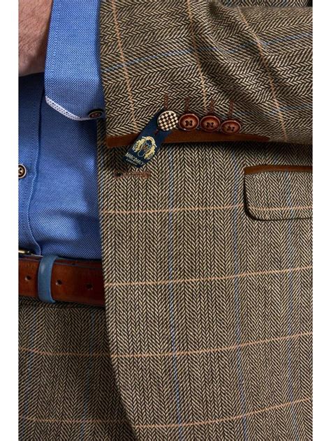 Marc Darcy Ted Tan Heritage Tweed Check Two Piece Suit Marc Darcy