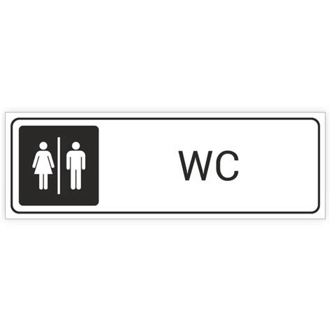 Табличка на дверь в офис Мастерская табличек Туалет Wc 30x10 см