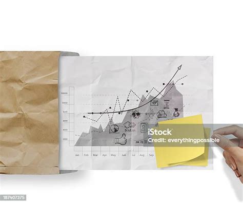 Catatan Lengket Kosong Pada Strategi Bisnis Kertas Amplop Kusut Foto