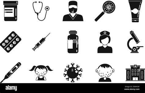 Body Chicken Pox Icons Set Simple Set Of Body Chicken Pox Vector Icons