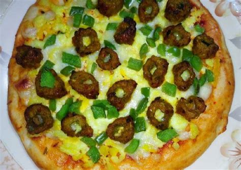 Mini Sikh Kabab Pizza Recipe By Haya Ali Cookpad