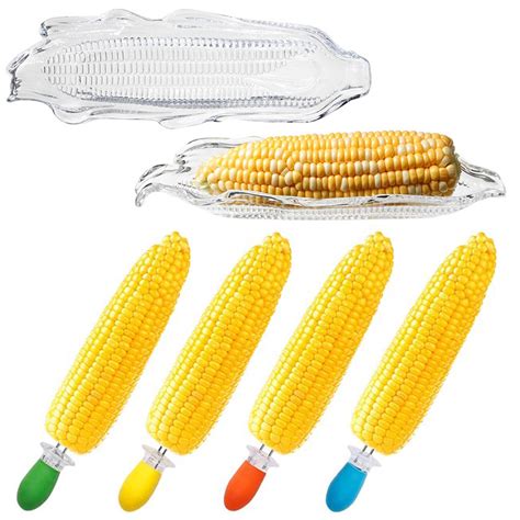 2 Pcs Plastic Corn Trays Bbq Corn Twin Prong Sweetcorn Holders Buy