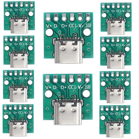 Teansic 10 Pcs Usb Type C Connector Board Diy 3 1 India Ubuy
