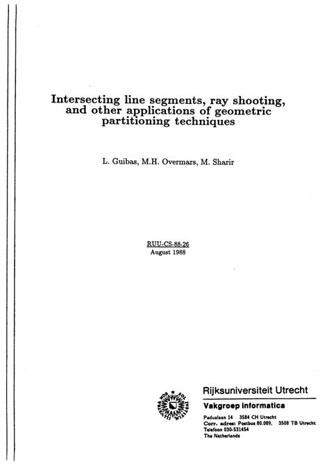pdf intersecting line segments ray shooting and other applications