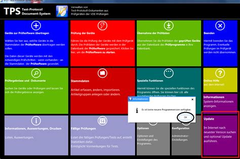 TPS Bedienungsanleitung Durchführen eines Updates TPS