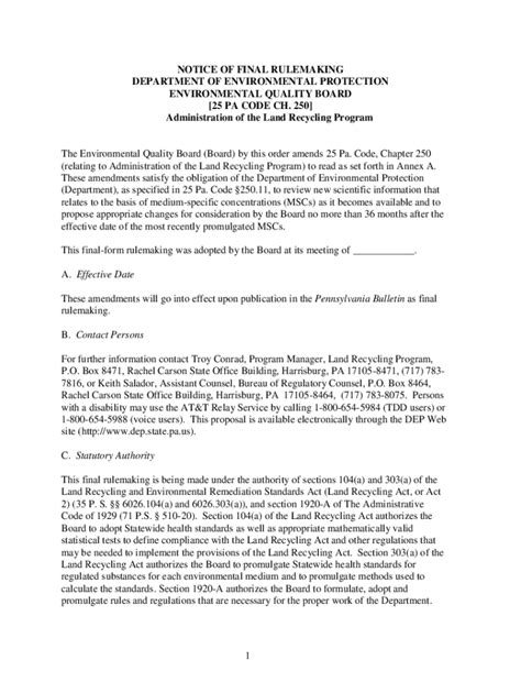 Fillable Online Files Dep State Pa Final Form Rulemaking Environmental Quality Fax Email
