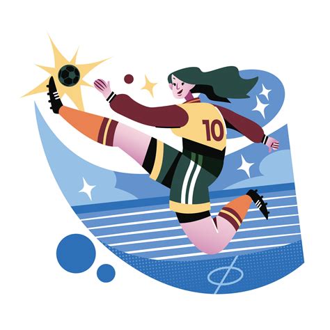 A Kick From A Female Football Athlete 15994468 Vector Art At Vecteezy