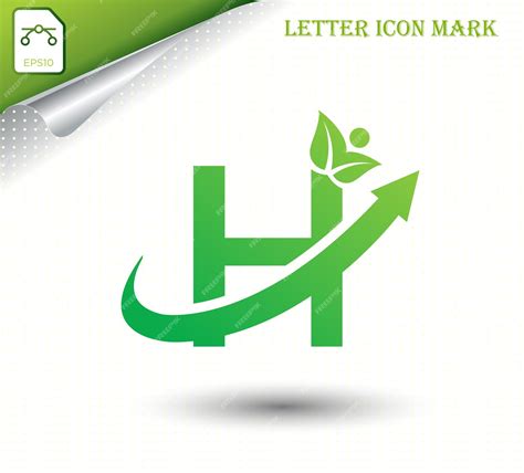 Lettre Naturelle H Avec Modèle De Conception De Logo écologique