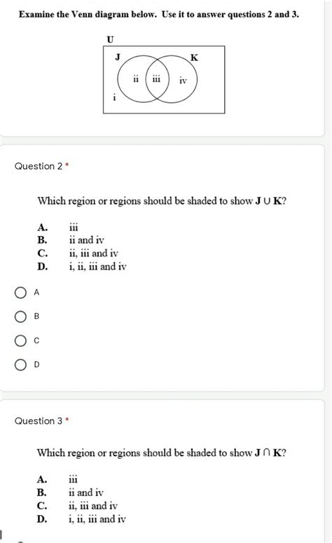 Solved Examine The Venn Diagram Below Use It To Answer Questions 2