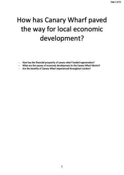 Geography Edexcel A Level NEA Exemplar StudyLast