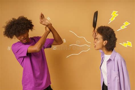 Husband And Wife Have Difficult In Their Relationship Problem And Separation Concept Stock