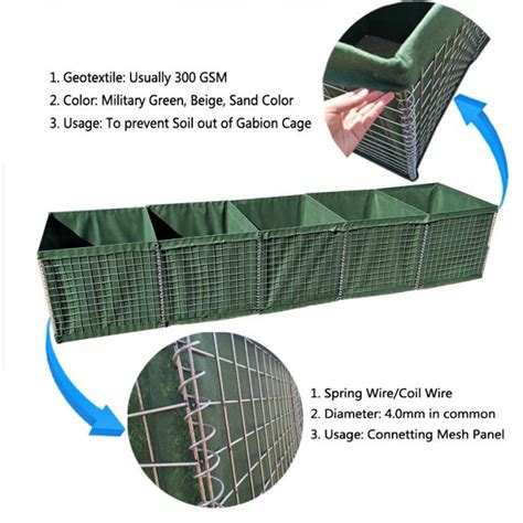 Heavy Duty Galfan Coated Hesco Barrier For Military Defensive Barrier