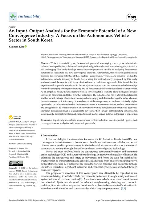 Pdf An Inputoutput Analysis For The Economic Potential Of A New Convergence Industry A Focus