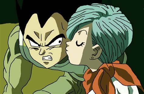 Bulma Kisses Vegeta Drawing By Catcamellia On Deviantart