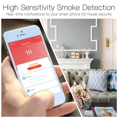 moes zigbee smart smoke fire detector sensor tuya home smoke alarm