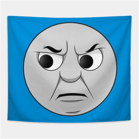 Thomas Grumpy Face Thomas Tank Engine Tapestry Teepublic