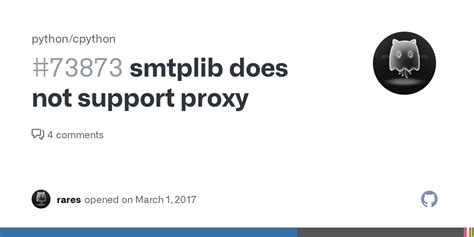 Smtplib Does Not Support Proxy Issue 73873 Python Cpython GitHub