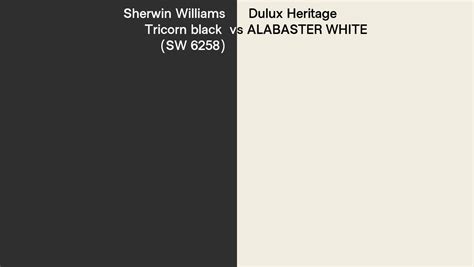 Sherwin Williams Tricorn Black Sw 6258 Vs Dulux Heritage Alabaster