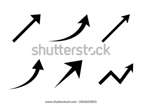 Rising Arrow Icon Set Generic Style Stock Vector Royalty Free