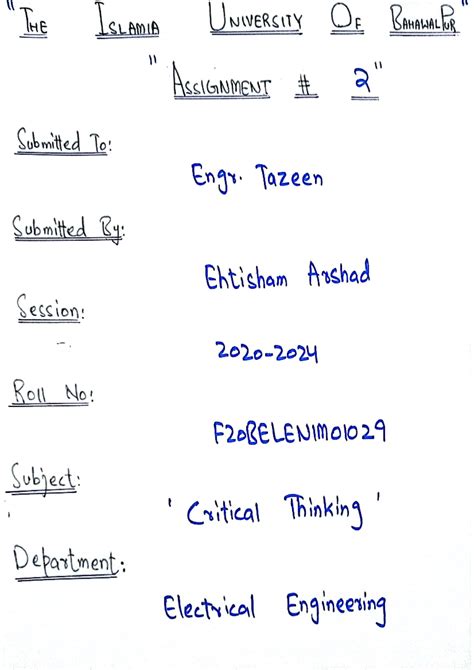 C T Ass 2 Ehtisham Assignment On Argument Validation And