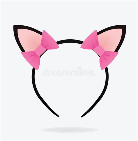 Cat Ears With Bows Headband Stock Vector Illustration Of Element