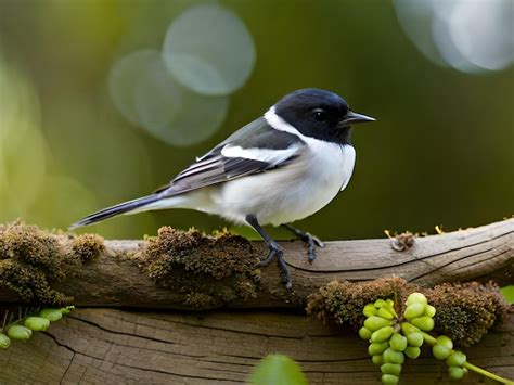 Premium Ai Image A Bird With A Black Head And White Belly And Black