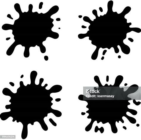 잉크 스플래시 세트입니다 포스터 카드 배너 전단지에 대한 디자인 요소 벡터 일러스트레이션 물감 방울에 대한 스톡 벡터 아트 및