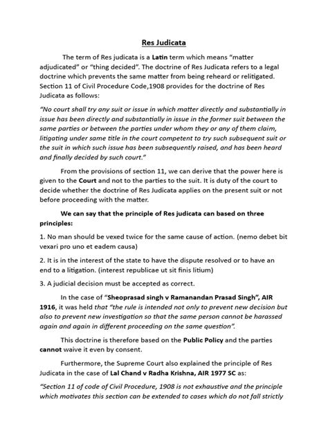 Res Judicata Pdf Res Judicata Lawsuit