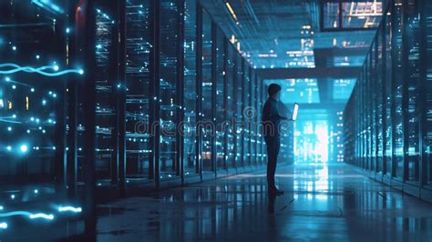 Futuristic Data Center With It Engineer Stock Image Image Of Security Corporate 311852115