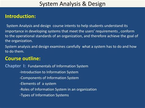 Ppt System Analysis And Design Powerpoint Presentation Free Download