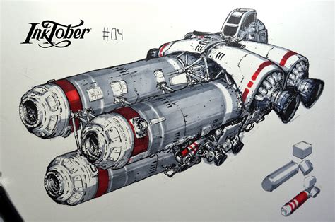 A Drawing Of A Space Ship With Tools Around It