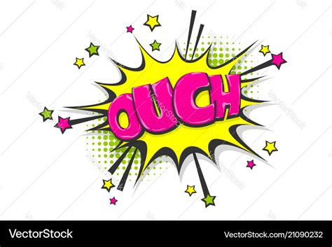Omg ouch oops pop art comic text speech bubble Vector Image