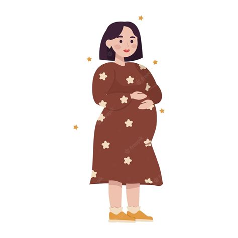 Premium Vector One Illustration From The Collection A Pregnant