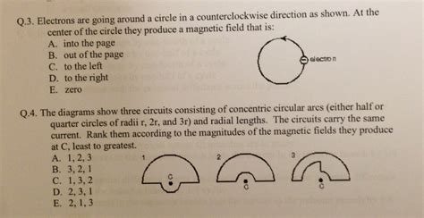 Solved Q3 Electrons Are A Circle In A Counterclockwise