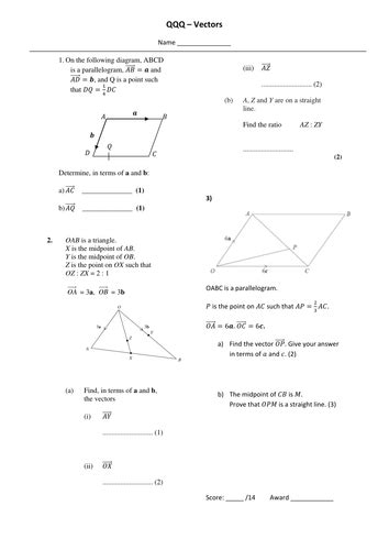 Gcse Vectors By Drfrostmaths Teaching Resources Tes