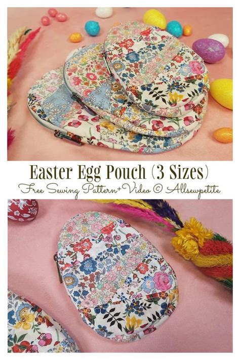 Fabric Easter Egg Pouch Free Sewing Pattern Video Fabric Art Diy