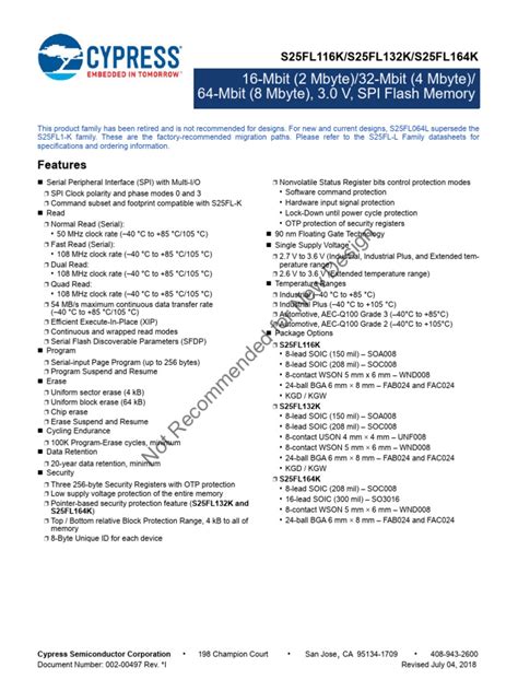 infineon s25fl116k flash memory datasheet pdf flash memory input