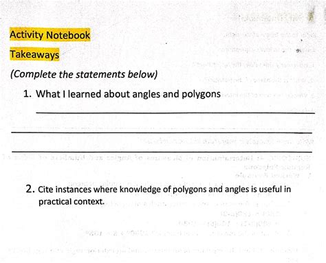 Activity Notebook Takeaways Complete the | StudyX